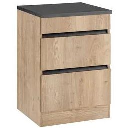 Unterschrank Optifit "Roth", braun (wildeichefarben, wildeichefarben), B:60cm H:88cm T:60cm, Schr&auml;nke, Unterschrank, Breite 60 cm