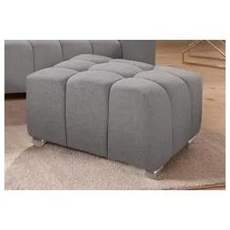Hocker exxpo - SOFA FASHION "Elias hochwertig und elegant, mit tollem Sitzkomfort", silber, B:71cm H:42cm T:71cm, Struktur (100% Polyester);Webvelours (100% Polyester), Hocker, Polsterhocker