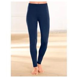 Leggings, Damen, Gr. 42, Normalgr&ouml;&szlig;en, blau (marine), 95% Baumwolle, 5% Elasthan, unifarben, lang, Hosen Leggings, Topseller