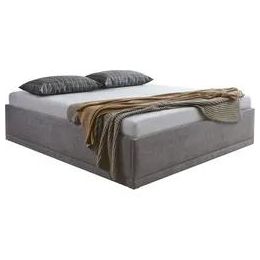 Polsterbett "Texel", grau, B:206cm H:34cm L:206cm, Bezug Bett: Veloursstoff 100% Polyester oder Microfaser (100% Polyester);Bonnell-Federkernmatratze: 51% Polypropylen, 39% Polyester und 10% Baumwolle;Kaltschaummatratze: 100% Polyester, Bezug abnehm- und waschbar bis 60C;Kissenbezug: 100% Polyester, F&uuml;llung : 100% Polyester (Hohlfaser), Westfalia Schlafkomfort, Betten, Polsterbett, Standardh&ouml;he mi