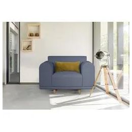 Loveseat OTTO HOME "Maroon Sessel", blau, B:125cm H:82cm T:96cm, 89% Polyester/9% Rayon/3% Nylon, Sessel, in skandinavischem Design, mit losem Kissen