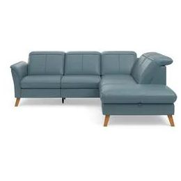 Sit & More Ecksofa SIT & MORE "Romero L-Form", bunt (graublau), B:250cm H:91cm T:220cm, 100% Polyester, Sofas, Ecksofa, wahlweise mit oder ohne TV-Funktion, Bettfunktion, Bettkasten