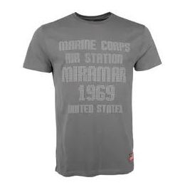 T-Shirt Top Gun "TG20212010", Herren, Gr. 50M, grau (anthrazit), Obermaterial: 100% Baumwolle, Shirts T-Shirt