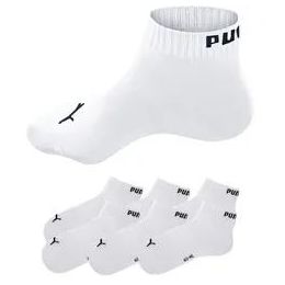 Kurzsocken Puma "Puma UNISEX QUARTER PLAIN 6P ECOM", Herren, Gr. 43-46, wei&szlig;, Baumwolle, Baumwollmischung, Elasthan, Polyamid, unifarben, elastisch, Socken, mit Rippb&uuml;ndchen, Topseller