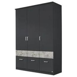 Kleiderschrank Rauch "Kleiderschrank Schrank Garderobe deckenhoher Schrank BREMEN", grau (graumetallic, betonfarben), B:136cm H:199cm T:58cm, Holzwerkstoff, Schr&auml;nke, Kleiderschrank, in vielen Farben und Ausf&uuml;hrungen MADE IN GERMANY