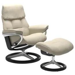 Relaxsessel stressless "Ruby", beige (cream batick), B:76cm H:100cm T:75cm, Leder PALOMA: durchgef&auml;rbtes Semianilin-M&ouml;belleder;Leder BATICK: durchgef&auml;rbtes und genarbtes M&ouml;belleder, Sessel, Relaxsessel, mit Signature Base, Gr&ouml;&szlig;e S, Gestell Eiche, Wenge, Braun & Schwarz