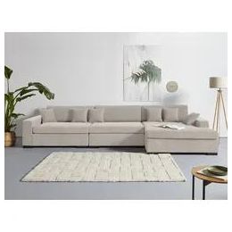 Sofa-Eckelement Home Affaire "Skara XXL L-Form", beige (natur), B:400cm H:86cm T:190cm, 100% Polyester, Polsterelemente, Lounge-Sofa XXL mit Federkern-Polsterung, in vielen Bezugsvarianten