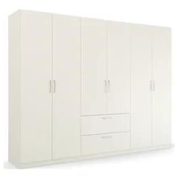 Dreht&uuml;renschrank Rauch "Kleiderschrank Schrank Garderobe Ankleide PURE BY QUADRA SPIN", wei&szlig; (alpinwei&szlig;), B:271cm H:210cm T:54cm, Holzwerkstoff, Schr&auml;nke, Dreht&uuml;renschrank, in puristischem Design mit Griffen in Alufarben MADE IN GERMANY