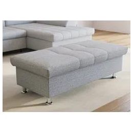 Hocker DOMO collection "Franzi", silber, B:136cm H:43cm T:64cm, 90% Polyester, 10% Acryl, Hocker, Hocker mit Stauraum Polsterhocker, inklusive Stauraum