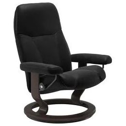 Relaxsessel stressless "Consul", schwarz (schwarz batick), B:76cm H:100cm T:71cm, Leder BATICK: BATICK ist ein leicht korrigiertes, durchgef&auml;rbtes und genarbtes M&ouml;belleder, bei dem die meisten Unebenheiten und Spuren in der Regel entfernt wurden.;Leder PALOMA: PALOMA ist ein durchgef&auml;rbtes Semianilin-M&ouml;belleder mit nat&uuml;rlicher Narbung.;ROHLEDER Stoff Q2 FARON: Ein fester zuverl&auml;ssiger Boucl&eacute; mit e
