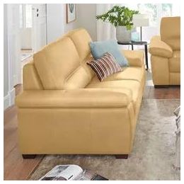3-Sitzer Calia italia "Gaia, Sofa im edlen Design und mit erstklassigem Sitzkomfort", gelb (mostaza), B:210cm H:92cm T:97cm, Luxus-Microfaser Ginevra (100% Polyester), Sofas, aus pflegeleichtem Luxus-Microfaser Ginevra Hydro Care