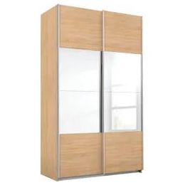 Schwebet&uuml;renschrank Rauch "Quadra", braun (struktureichefarben hell, spiegel), B:136cm H:230cm T:62cm, Holzwerkstoff, Schr&auml;nke, Schwebet&uuml;renschrank, mit Spiegelelementen