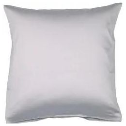 Kissenbezug Janine "Colors Mako Satin", grau (platinfarben), B:80cm L:80cm, Mako-Satin, Mako-Satin, Kissenbez&uuml;ge, Kissenbezug, mit Rei&szlig;verschluss, uni Kissenh&uuml;lle, feinf&auml;dig, 100% Baumwolle