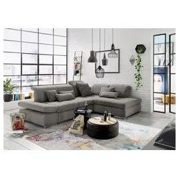 Ecksofa "SO 4100 mit komfortablen Federkern und Kopfteilverstellung", braun (schlamm 14), B:291cm H:80cm T:226cm, SET ONE BY Musterring, Sofas, Ecksofa, wahlweise mit Bettfunktion und Sitztiefenverstellung, L-Form