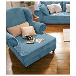 XXL-Sessel Home Affaire "King Henry, Sessel, Ohrensessel, Relaxsessel, Big Sessel, Breite 121cm", blau (petrol), B:121cm H:111cm T:107cm, Luxus-Microfaser (100% Polyester);Samtcord &raquo;Ribbon&laquo; (88% Polyester 12% Polyacryl), Sessel, XXL-Sessel, mit Federkern, in legerer Polsterung und losen Kissen