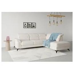 Sit & More Ecksofa SIT & MORE "Sinatra L-Form", beige (creme), B:251cm H:85cm T:220cm, 100% Polyester, Sofas, Ecksofa, mit Ottomane, optional mit Kopfteilverstellung und Armteilfunktion