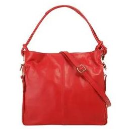 Shopper Samantha Look, Damen, Gr. B/H/T: 31cm x 25cm x 10cm onesize, rot, Leder, leicht gl&auml;nzend, unifarben, Taschen Shopper, echt Leder, Made in Italy