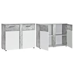 Kommode Procontour "Trenti BESTSELLER", wei&szlig; (betonfarben, wei&szlig;), B:100cm H:81cm T:40cm, Sideboards, Kommode, H&ouml;he 81 cm, mit variabel verstellbaren Einlegeboden