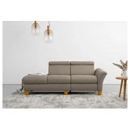 Recamiere Home Affaire "Lindgren", braun (savannah), B:206cm H:84cm T:93cm, 100% Polyester, Sofas, Recamiere, wahlweise motorische TV-Funktion, Bettkasten und Kopfteilverstellung