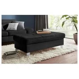 Hocker exxpo - SOFA FASHION "Fiji Bankhocker mit Staufach unter der Sitzfl&auml;che", schwarz, B:116cm H:45cm T:70cm, Luxus-Kunstleder;Webstoff (100% Polyester);Webvelours (100% Polyester), Hocker, Polsterhocker, elegant modern mit toller Detailverarbeitung