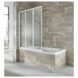Badewannenaufsatz Welltime "Nassau", wei&szlig;, B:120cm H:140cm, Duschw&auml;nde, Badewannenfaltwand, Spritzschutzwand f&uuml;r Badewanne, Glaswand