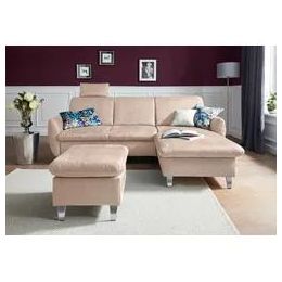 Sit & More Ecksofa SIT & MORE "Daytona L-Form", beige (creme), B:245cm H:93cm T:164cm, Sofas, Ecksofa, mit Federkern, einer Kopfst&uuml;tze und wahlweise mit Bettfunktion