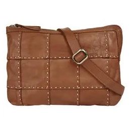 Umh&auml;ngetasche Samantha Look, Damen, Gr. B/H/T: 30cm x 23cm x 3cm onesize, braun (cognac), Leder, leicht gl&auml;nzend, unifarben, Taschen Umh&auml;ngetasche, echt Leder, Made in Italy