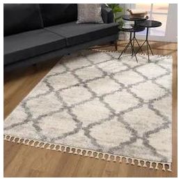 Hochflor-Teppich Sanat "Versay 1550" Gr. 2, beige (creme), B:80cm H:45mm L:150cm, Kunstfaser, Teppiche, Wohnzimmer, Langflor, Shaggy Teppich