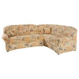 Ecksofa DOMO collection "Bahia, zeitlos und elegant, bequeme Armlehnen, L-Form", beige, B:256cm H:91cm T:200cm, Luxus-Microfaser (100% Polyester), mit Muster;Struktur (100% Polyester), Sofas, Ecksofa, wahlweise mit Bettfunktion