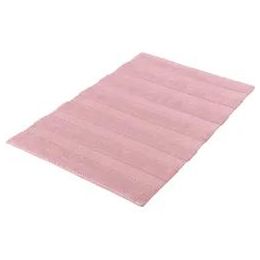 Badematte Kleine Wolke "Tikka", rosa (nelke), H:5mm, Baumwolle, Badematten, Badematte, Badteppich, Uni-Farben, gestreift, Hoch-Tief Effekt