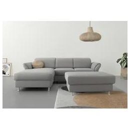 Sit & More Ecksofa SIT & MORE "Apulia L-Form", grau, B:250cm H:78cm T:185cm, Webstoff (100% Polyester);Struktur weich (90% Polyester, 10% Polyamid);Luxus-Microfaser Euphoria (100% Polyester);Samtoptik (100% Polyester), Sofas, Ecksofa, wahlweise Bettfunktion, Bettkasten und Kopf- und Armteilverstellung