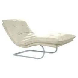 Relaxliege W.Schillig "daily dreams", beige (sahara s37), B:75cm H:91cm T:170cm, Stoff S37 (100% Polyester), Sofas, in Waffelkissen-Optik, wahlweise mit Motor, silber matt, in 2 Breiten