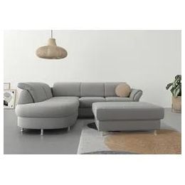 Sit & More Ecksofa SIT & MORE "Apulia L-Form", grau, B:250cm H:78cm T:212cm, Webstoff (100% Polyester);Struktur weich (90% Polyester, 10% Polyamid);Luxus-Micofaser Euphoria (100% Polyester);Samtoptik (100% Polyester), Sofas, Ecksofa, wahlweise Bettfunktion, Bettkasten und Kopf- und Armteilverstellung