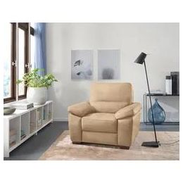 Sessel Calia italia "Gaia, in edlem Design und mit erstklassigem Sitzkomfort", beige (trufa), B:100cm H:92cm T:94cm, Luxus-Microfaser Ginevra (100% Polyester), Sessel, Sessel, aus pflegeleichtem Luxus-Microfaser Ginevra Hydro Care