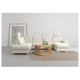 Sit & More Wohnlandschaft SIT & MORE "Quincy U-Form", beige (creme), B:312cm H:82cm T:213cm, Sofas, Wohnlandschaft, wahlweise mit Bettfunktion und Bettkasten