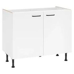 Sp&uuml;lenschrank Optifit "Elga", wei&szlig; (wei&szlig;, wei&szlig;), B:100cm H:87cm T:58,4cm, Holzwerkstoff, Schr&auml;nke, Sp&uuml;lenschrank, mit Soft-Close-Funktion, h&ouml;henverstellbaren F&uuml;&szlig;en, Breite 100 cm