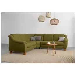 Ecksofa Home Affaire "Caldera L-Form", gr&uuml;n (olive), B:270cm T:250cm, 98% Polyester 2% Polyamid, Sofas, Ecksofa, Federkern, wahlweise mit Kopfteilverstellung, Bettfunktion, Bettkasten
