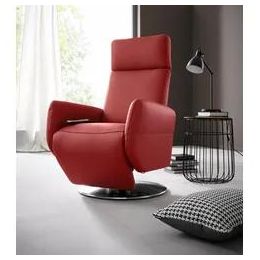 Sit & More Relaxsessel SIT & MORE "Kobra", rot (feuerrot), B:71cm H:108cm T:82cm, Luxus-Kunstleder;NaturLEDER (echtes Rindsleder);Luxus-Microfaser Vintageoptik (100% Polyester), kein typischer Microfaser Bezug, Sessel, Relaxsessel, in Gr&ouml;&szlig;e S, wahlweise mit Motor und Aufstehhilfe