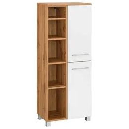 Midischrank Welltime "Soria", wei&szlig; (eichefarben, wei&szlig;), B:55cm H:135cm T:35cm, Schr&auml;nke, Midischrank