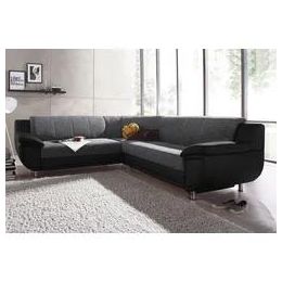 Ecksofa Trendmanufaktur "Rondo 3, zeitlos und modern, im Materialmix, L-Form", schwarz-wei&szlig; (schwarz, schwarz, wei&szlig;), B:267cm H:85cm T:247cm, Primabelle-Microfaser;Kunstleder SOFTLUX / Struktur (77% Polyester; 23% Polyacryl), Sofas, Ecksofa, wahlweise Federkern f&uuml;r hohen Sitzkomfort, wahlweise Bettfunktion