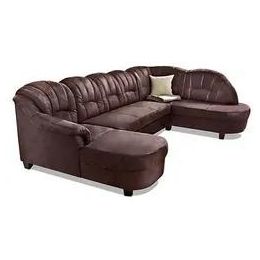 Wohnlandschaft Home Affaire "Budapest, viel Platz, Breite 288cm, zeitlos und elegant, U-Form", braun, B:288cm H:84cm T:80cm, Sofas, Wohnlandschaft, wahlweise mit Bettfunktion