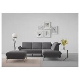 Sit & More Ecksofa SIT & MORE "Fashion L-Form", braun (espresso), B:250cm H:84cm T:207cm, Sofas, Ecksofa, wahlweise mit Kopfteilverstellung, Vorziehsitz, motorisch, Nickelf&uuml;&szlig;e