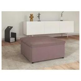 Hocker DOMO collection "Splash", lila (beere), B:87cm H:40cm T:87cm, 100% Polyester, Hocker, Polsterhocker