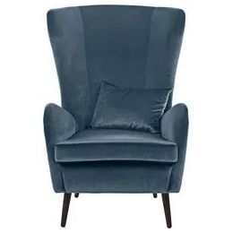 Sessel Home Affaire "Sallito, Ohrensessel, TV-Sessel", blau, B:76cm H:109cm T:85cm, Struktur Hahnentritt (67% Polypropylen, 33% Polyester);Samtoptik (100% Polyester);Fellimitat (100% Polyester);Samtcord (92% Polyester, 8% Polyamid);Struktur (100% Polyester);Struktur fein (100% Polyester), Sessel, Sessel, f&uuml;r Wohnzimmer, auch in Samtcord