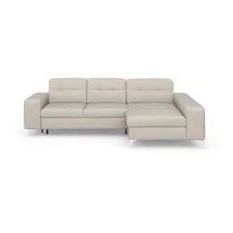 Sit & More Ecksofa SIT & MORE "Baviene L-Form", beige (creme), B:286cm H:92cm T:176cm, Sofas, Ecksofa, inklusive Sitztiefenverstellung und Federkern, wahlweise Bettfunktion