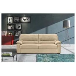 2,5-Sitzer Egoitaliano "Doris, modernes Designersofa, Ledersofa mit erstklassiger Sitzqualit&auml;t", beige (champagner), B:192cm H:90cm T:93cm, Leder &raquo;BULL&laquo; (echtes Rindsleder). Geschliffenes, pigmentiertes und behandeltes Rindsleder mit einer Dicke von 1, 3-1, 5 mm. Dieses Leder zeigt eine ziemlich weiche Hand mit einem halb undurchsichtigen Aussehen. Es handelt sich um ein gesch&uuml;tztes Leder. Eine le