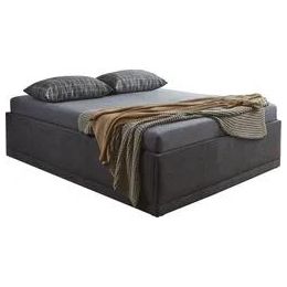 Polsterbett "Texel", schwarz, B:166cm H:42cm L:206cm, Bezug Bett: Veloursstoff 100% Polyester oder Microfaser (100% Polyester);Bonnell-Federkernmatratze: 51% Polypropylen, 39% Polyester und 10% Baumwolle;Kaltschaummatratze: 100% Polyester, Bezug abnehm- und waschbar bis 60C;Kissenbezug: 100% Polyester, F&uuml;llung : 100% Polyester (Hohlfaser), Westfalia Schlafkomfort, Betten, Polsterbett, Komforth&ouml;he 