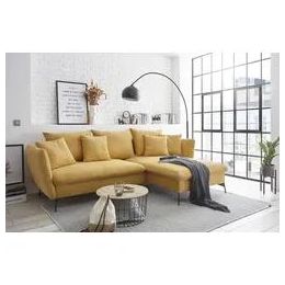 Ecksofa OTTO HOME "LIVORNO,258 cm, L-Form", gelb, B:258cm H:91cm, 100% Polyester;PU-Schaum und Nosag-Federung.;Federung Ottoman : 12 x Feder Type B 1650mm;Ferderung 2 Sitzer: 10 x Feder Type B 650 mm;Sitz und Funktion: Schaum T30/40 8 cm., Sofas, Ecksofa, Schlaffunktion u. Bettkasten (139/224cm), Samt, Struktur, Webstoff