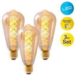 N&auml;ve N&Auml;VE LED-Leuchtmittel "Dilly", Energieeffizienz: G (A-G), gelb (amber), L:14,6cm &Oslash;:6,4cm, Leuchtmittel, Retro Leuchtmittel Filament
