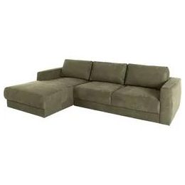 Ecksofa OTTO HOME "Hobro L-Form", gr&uuml;n (oliv), B:264cm H:80cm T:175cm, Luxus-Microfaser Lederoptik (100% Polyester);Struktur grob (100% Polyester);Samtoptik (100% Polyester), Sofas, Ecksofa, in 3 Bezugsqualit&auml;ten in vielen Farben, Design by Morten Georgsen